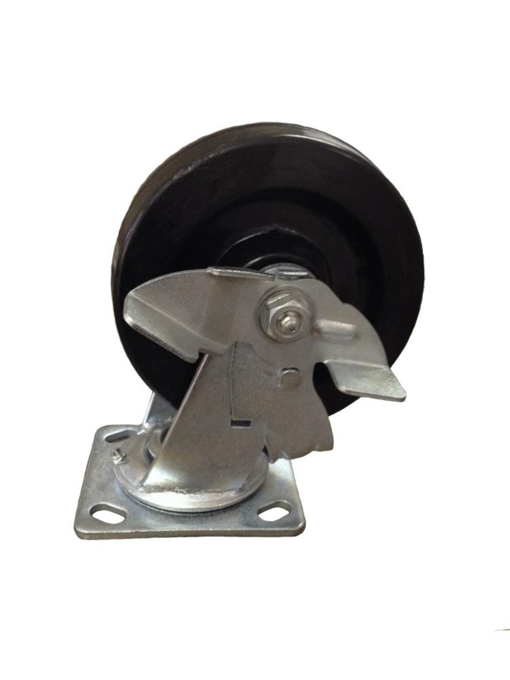 EZ Roll Casters 8 In. Phenolic Caster with Brake EZ-Series - Acme Tools