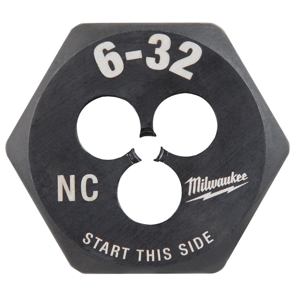 Milwaukee 6-32 NC 1-Inch Hex Threading Die 49-57-5315 - Acme Tools
