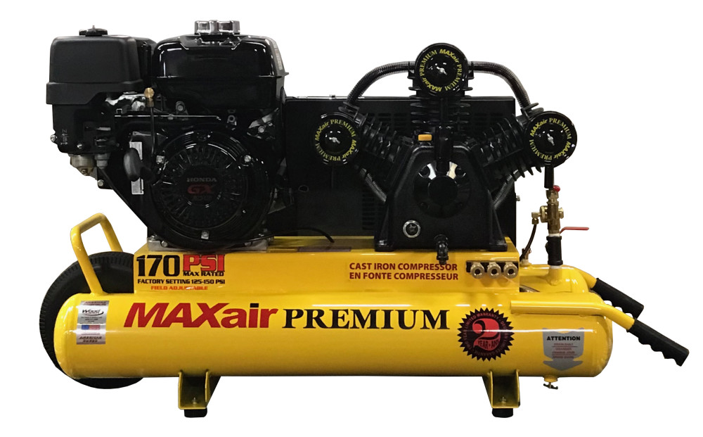 MAXair Air Compressor Twin Tank Gas 9hp TT90G+MAP - Acme Tools