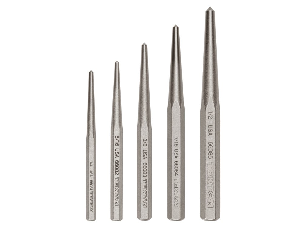 Tekton Center Punch Set, 1/4-1/2 Inch, 5 Pieces PNC95002 - Acme Tools