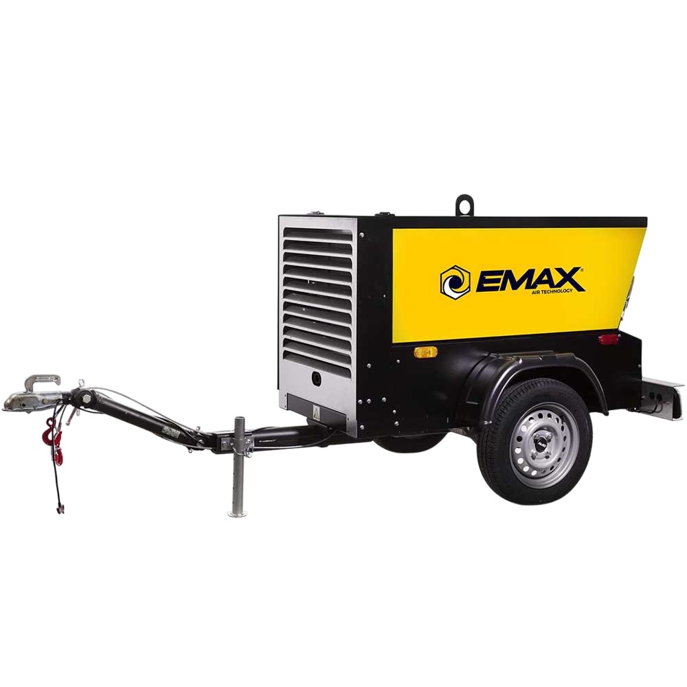 EMAX 145 Psi 90 Cfm 24HP Kubota Engine Rotary Screw Air Compressor ...