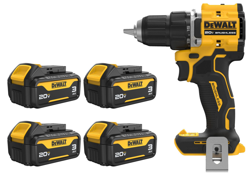 DEWALT ATOMIC COMPACT SERIES 20V MAX Cordless 1/2" with 3Ah Battery 4pk ...