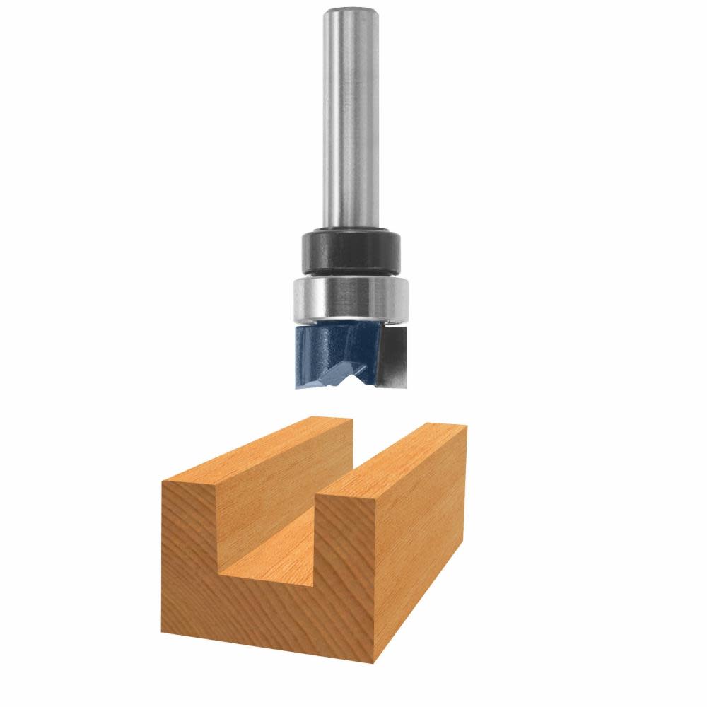 Bosch 1/2 Inch x 1/4 Inch Carbide Tipped 2-Flute Top Bearing Dado Clean ...