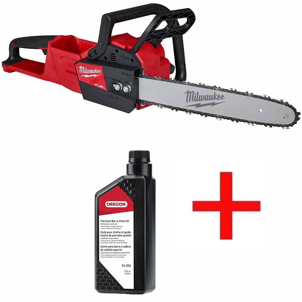 Milwaukee M18 16 Inch Chainsaw Kit, 1 Quart of Oregon Bar and Chain Oil ...