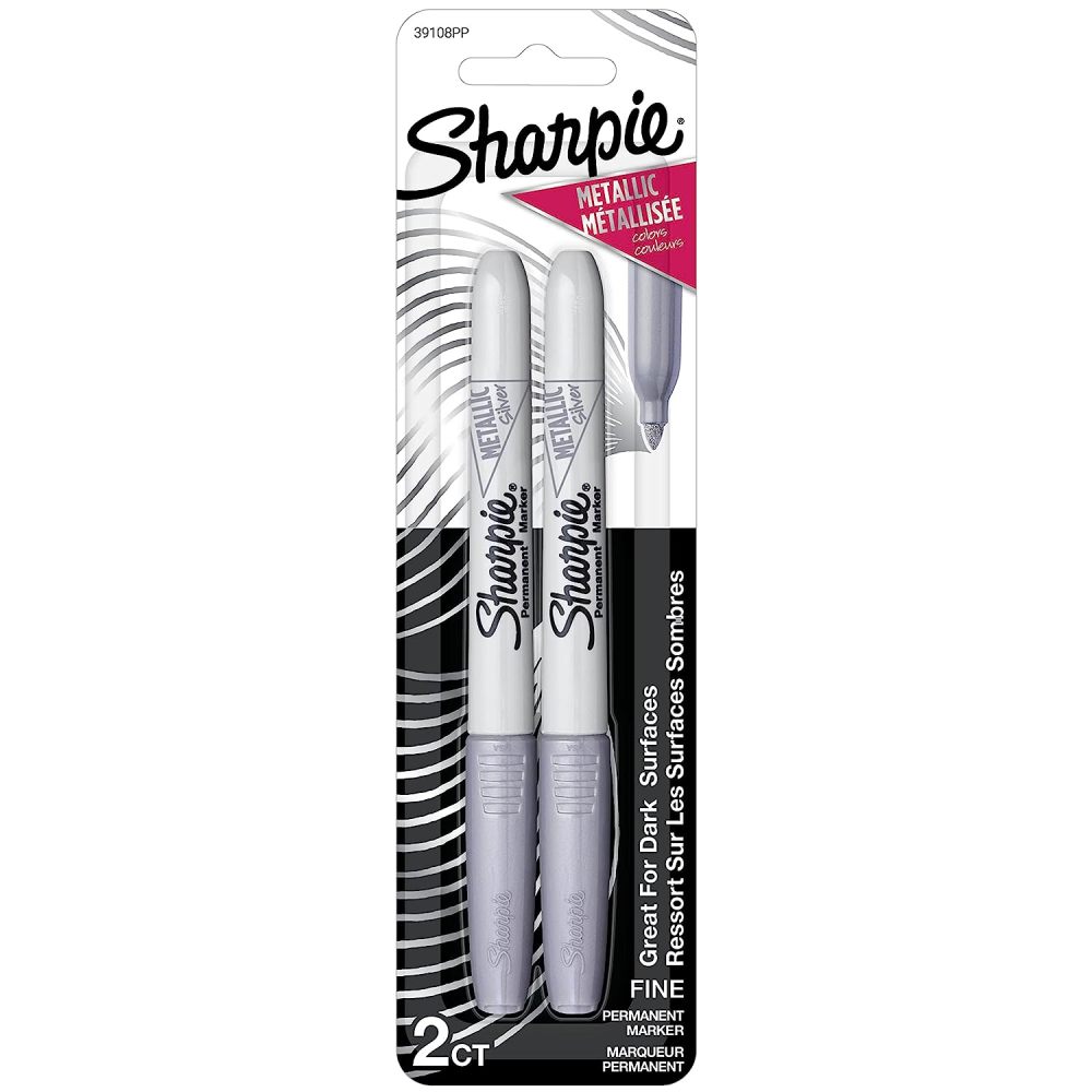 Sharpie Silver Plastic Barrel Fine Point Metallic Permanent Marker ...