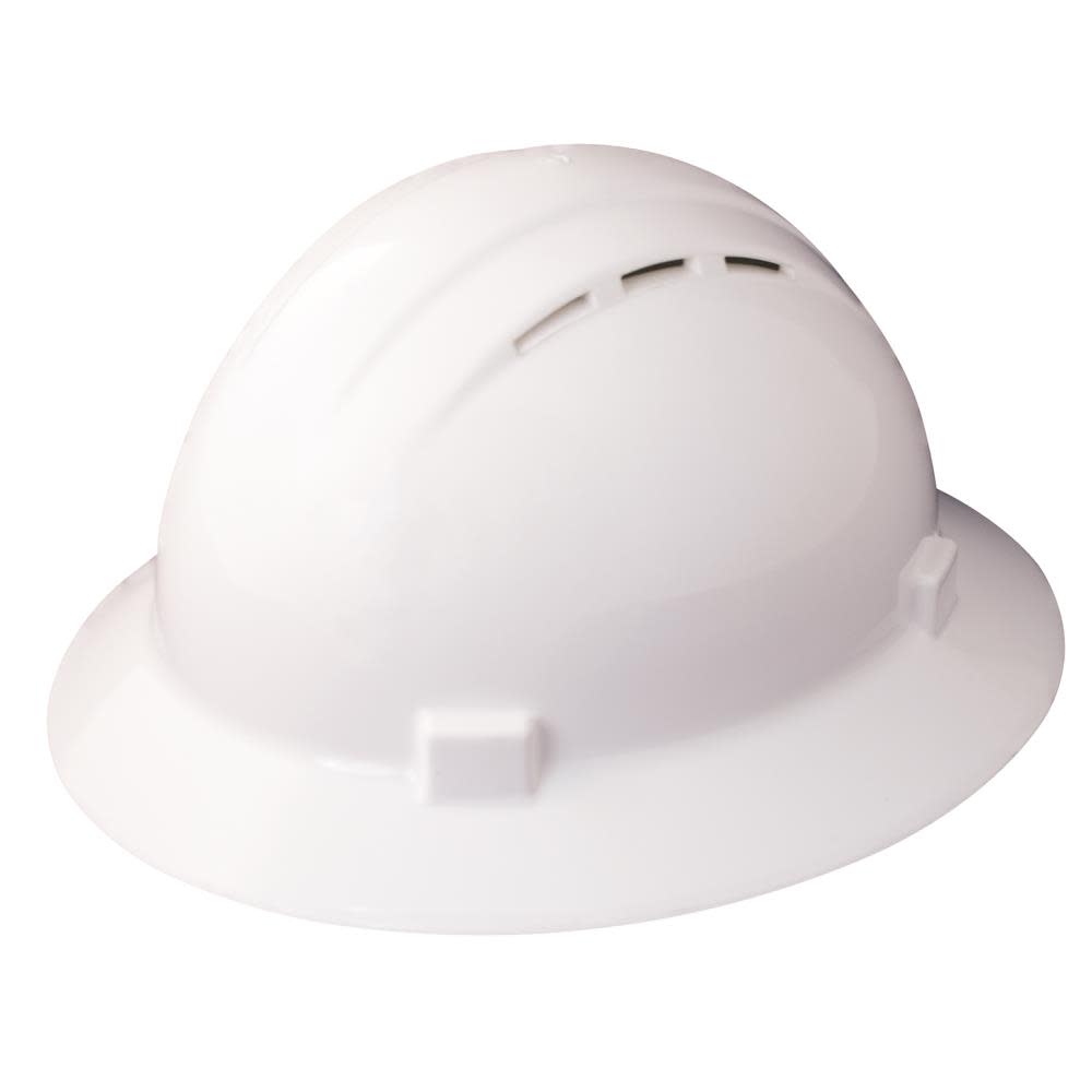 ERB Americana Full Brim Vent Hard Hat 4PT Ratchet White 19431 - Acme Tools