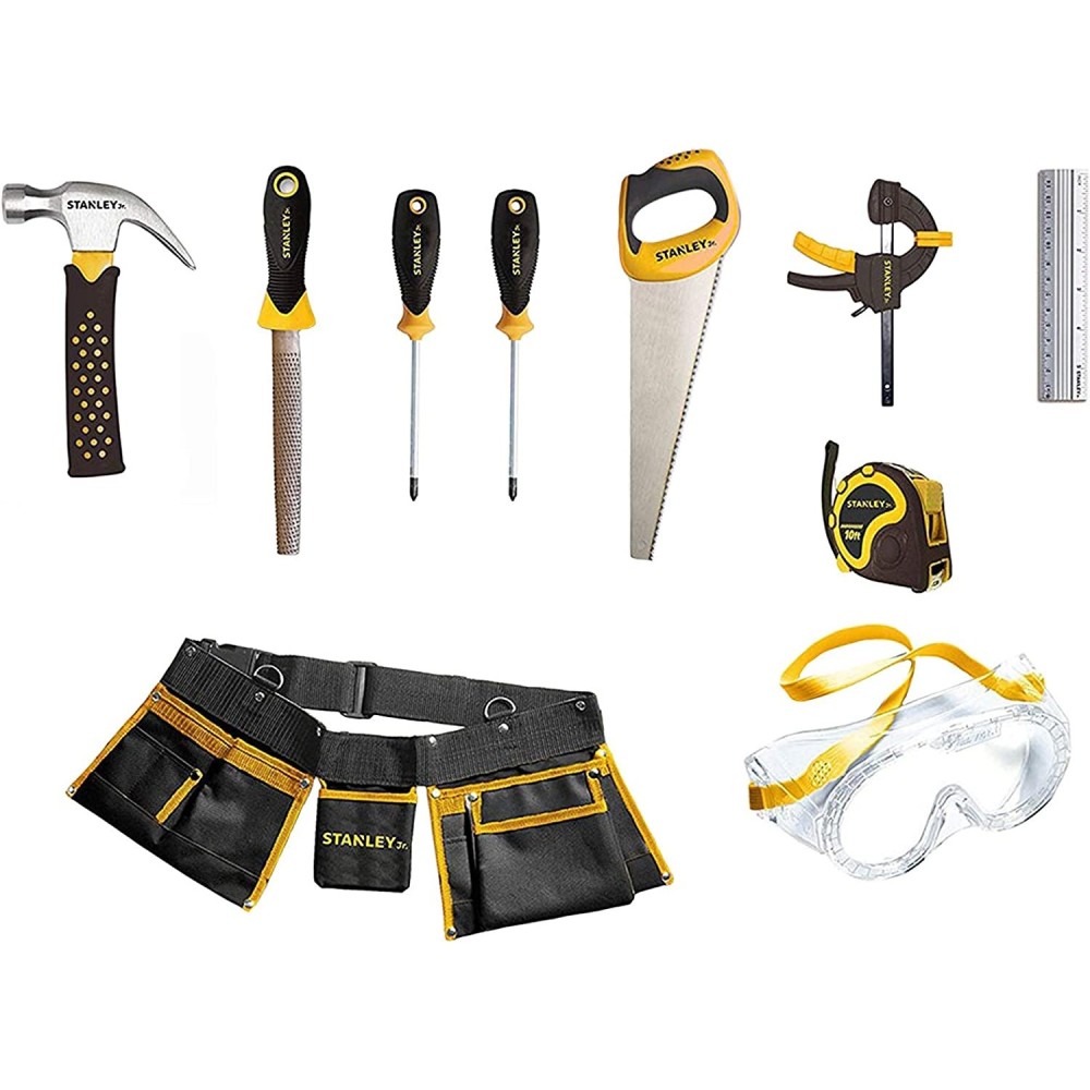 Stanley Jr Construction Play Tool Set 10pc ST006-10-SY - Acme Tools