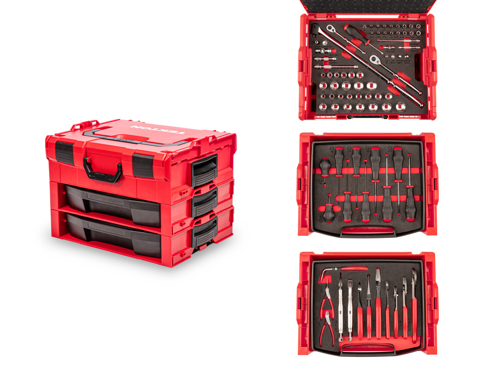Tekton 1/4, 3/8 Inch Drive 6 Point Mechanics Tool Set in Tool Box, 127 ...