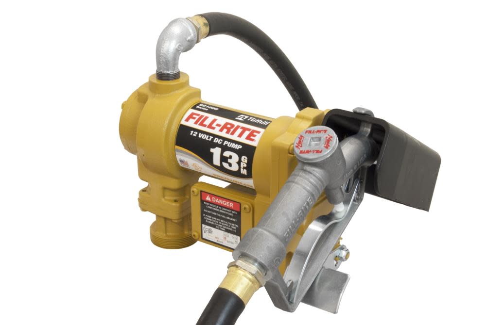 Fill-Rite Fuel Pump Kit 12VDC 13GPM Manual Nozzle Hose SD1202H - Acme Tools