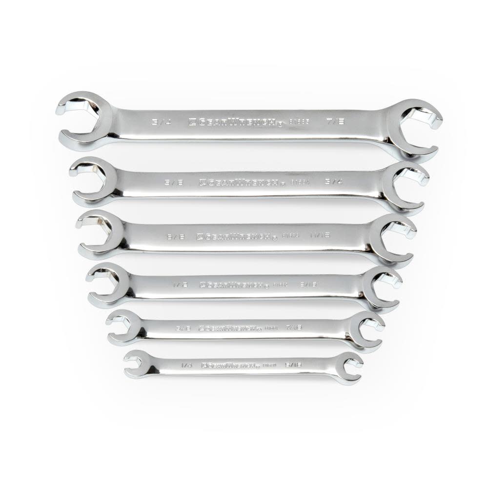 GEARWRENCH Flare Nut Wrench Set 6 Pc. SAE 81907 - Acme Tools