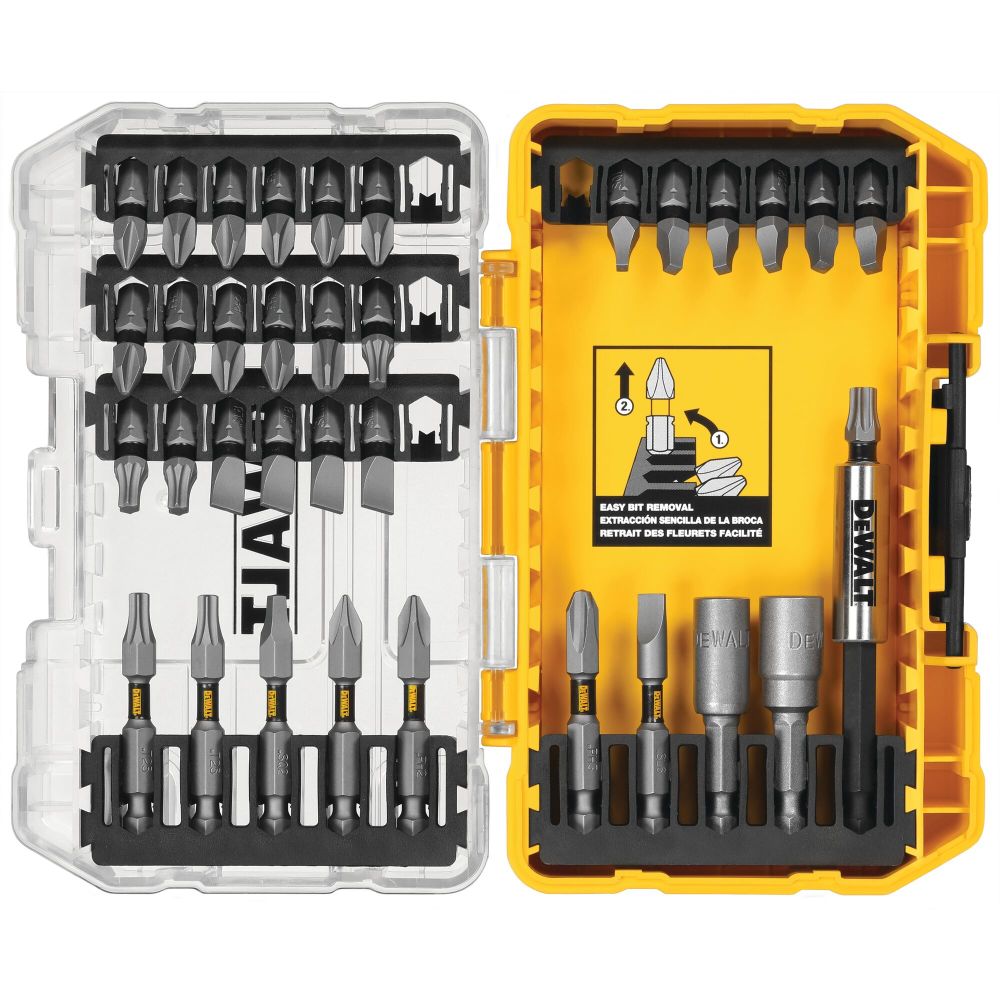 DEWALT 35Pc TOUGH GRIP Screwdriving Bit Sets With ToughCase+ System ...