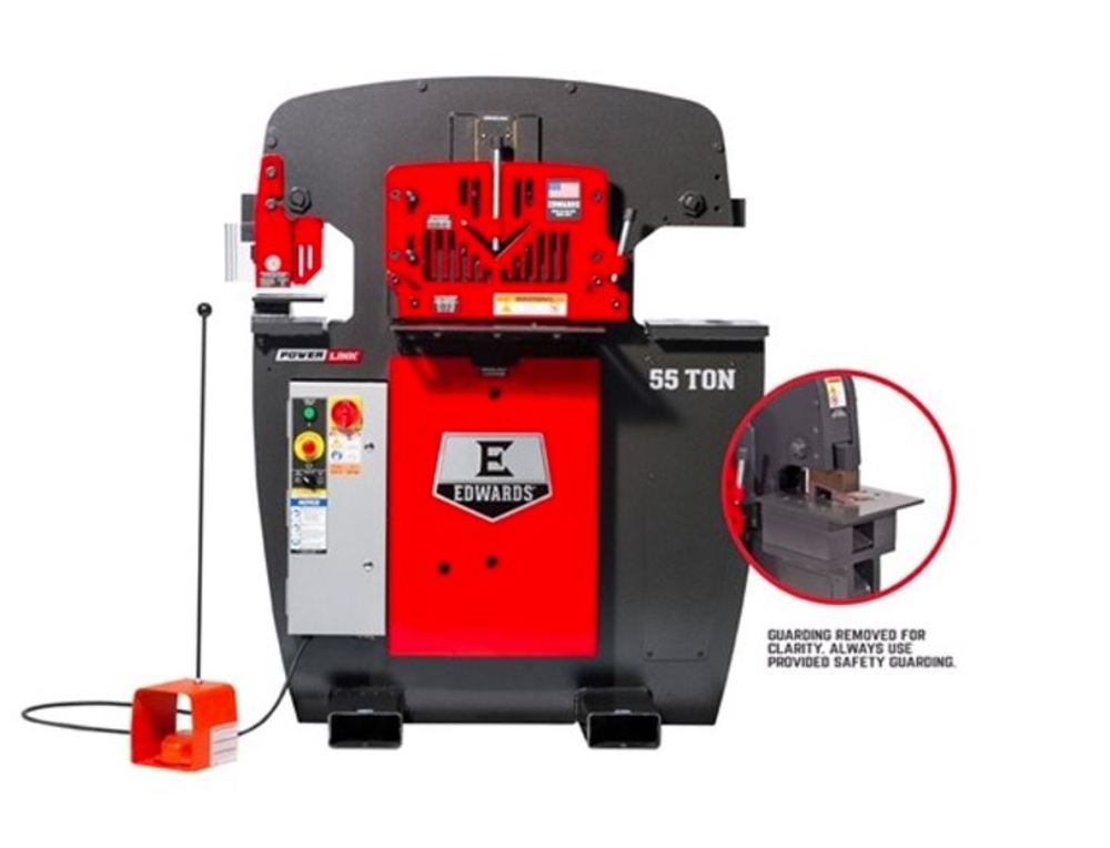 Edwards 230V 1 Phase 55 Ton Ironworker with Coper Notcher 55231012 ...