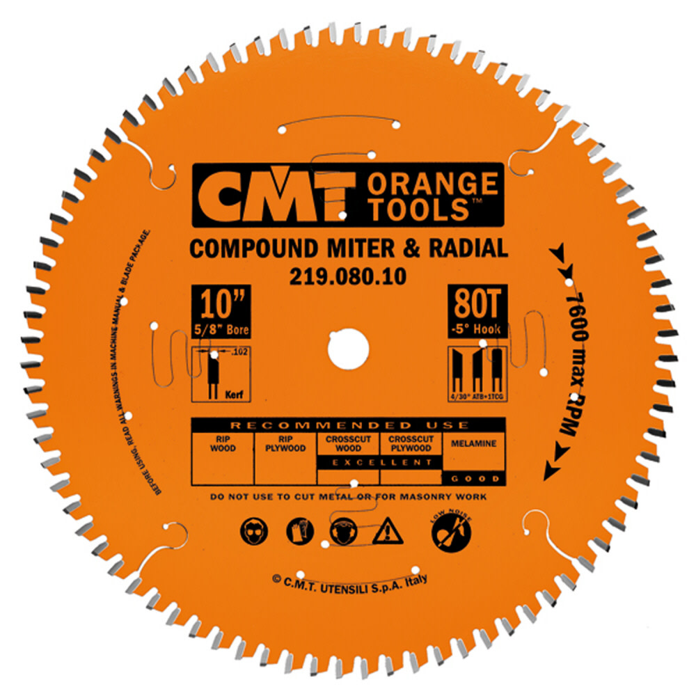 CMT 12 In x 90 x 1 In Industrial Sliding Compound Miter & Radial Blade ...