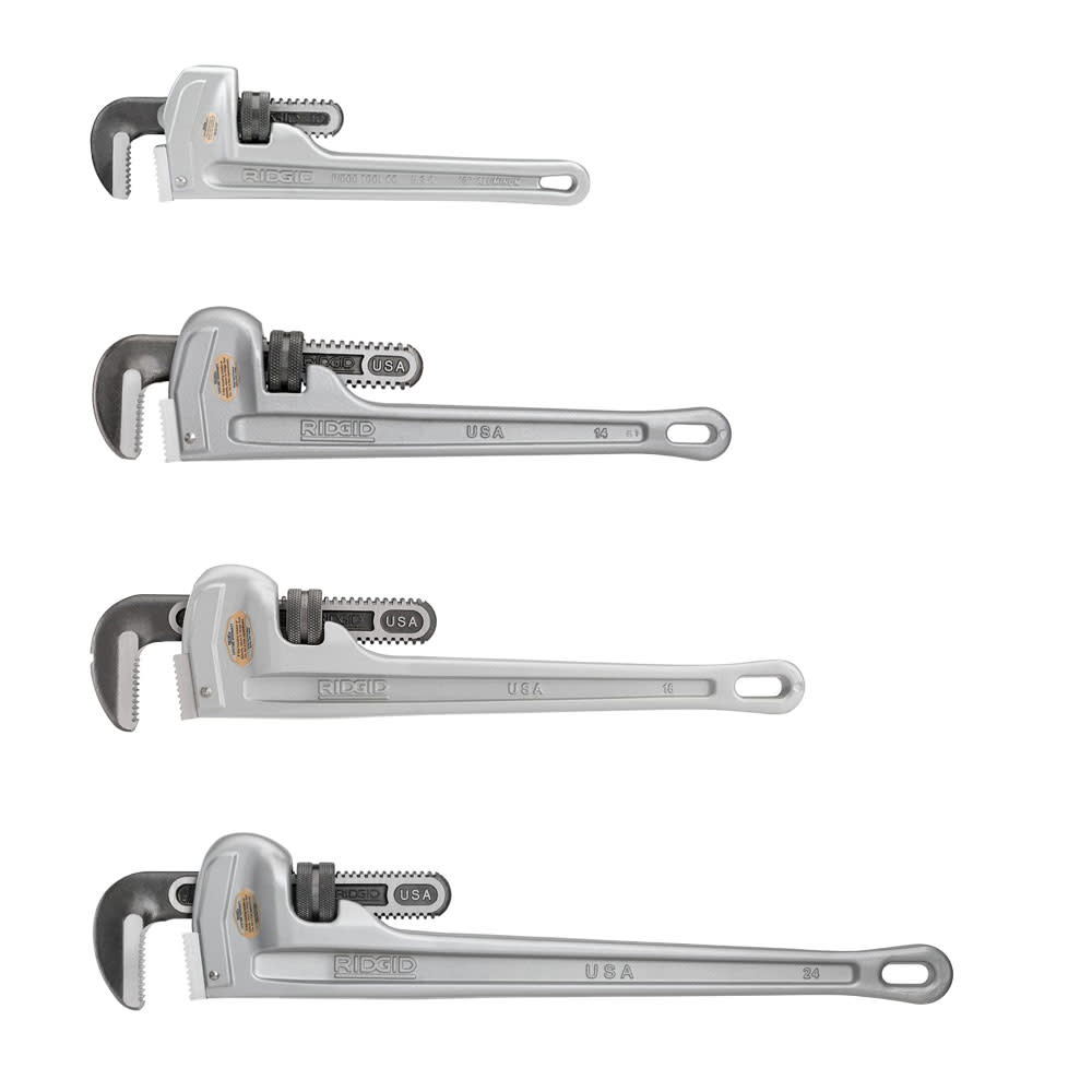 Ridgid 10 Inch, 14 Inch, 18 Inch, and 24 Inch Aluminum Pipe Wrench ...
