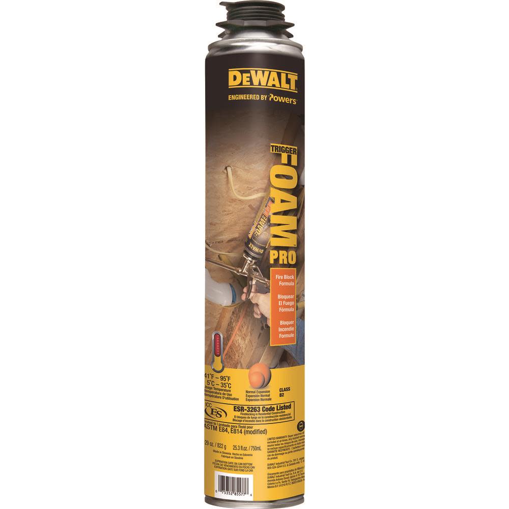 DEWALT Expansion Foams TRIGGERFOAM PRO FIREBLOCK 29OZ 08133P-PWR - Acme ...