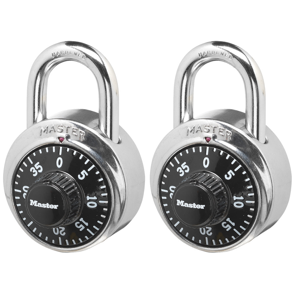 Master Lock Padlock 1 7/8in Wide Steel Combination Dial 2pk 1500T ...