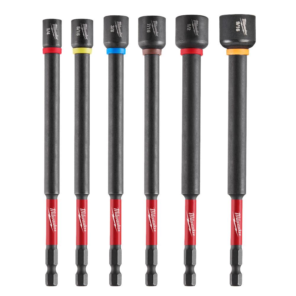 Milwaukee SHOCKWAVE Impact Duty 6 Inch Magnetic Nut Driver Set, 6 Piece ...