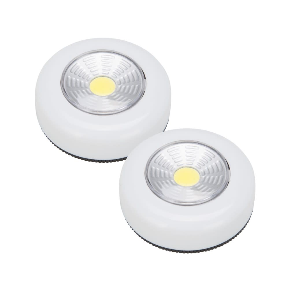 Power Zone White AAA Battery-Powered LED Puck Light 2pk F12004 - Acme Tools