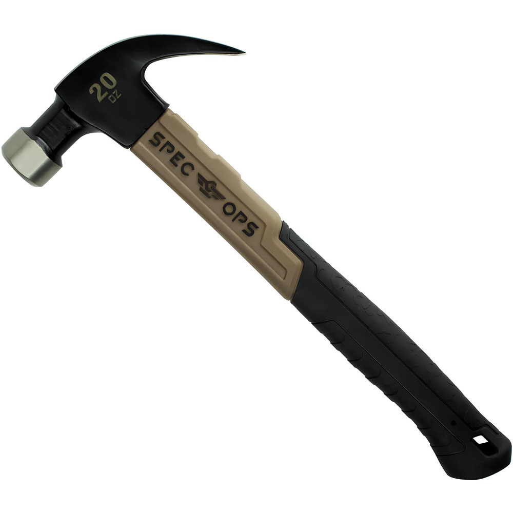Spec Ops 20 Oz Smooth Face Curved Claw Hammer, Fiberglass Handle SPEC ...