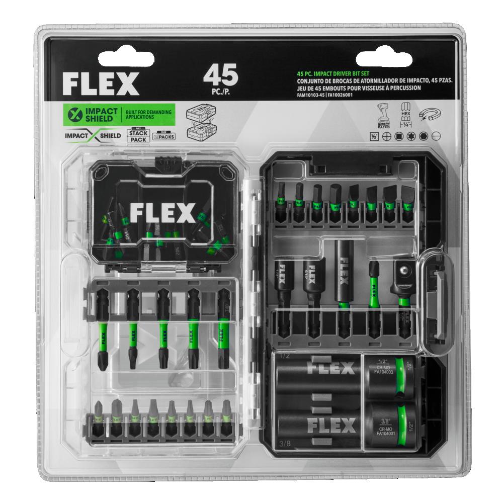 FLEX Impacks Impact Drill & Driver Bit Set 45pc FAM10103-45 from FLEX ...