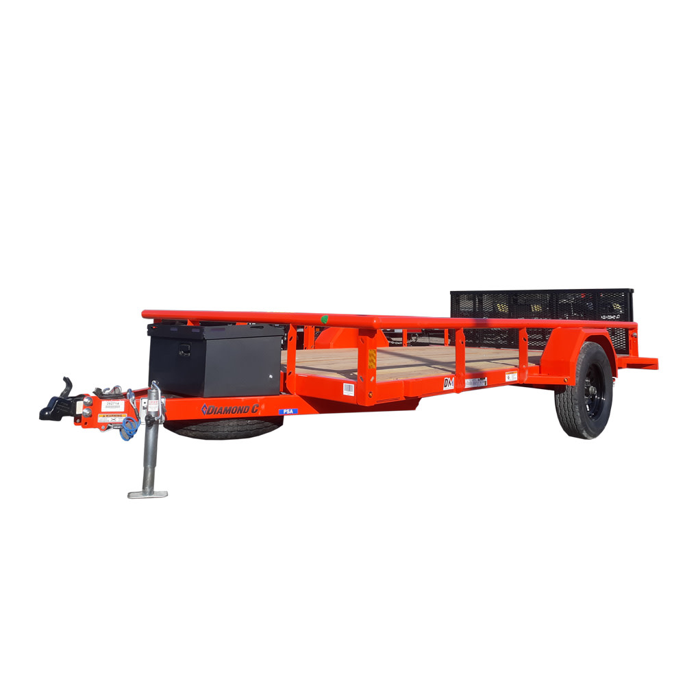Diamond C PSA135 12 Foot Single Axle Utility Trailer, Orange ...