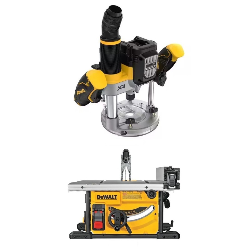DEWALT Jobsite Table Saw & 20V MAX Cordless Plunge Router Bundle ...