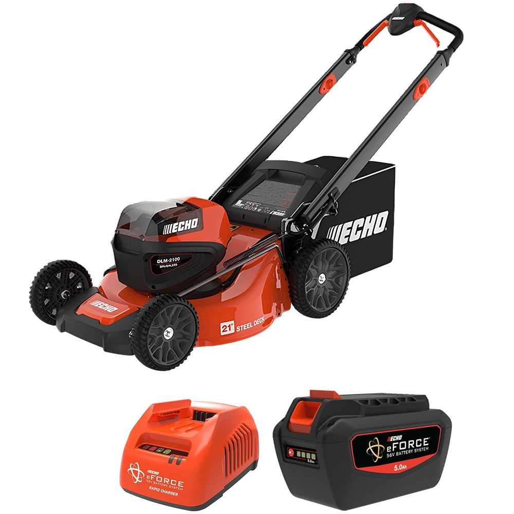 Echo eForce 56V 21in 3 In 1 Lawn Mower Battery Powered Kit DLM-2100C2 ...