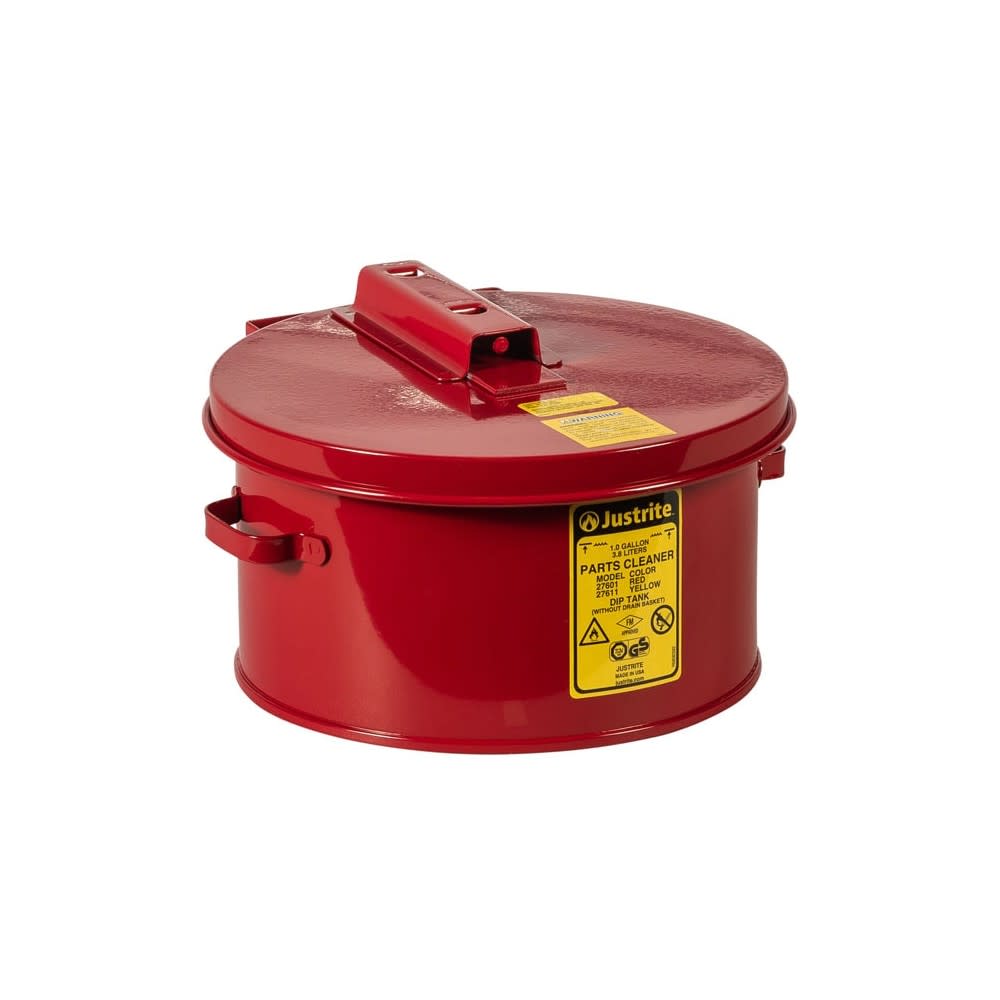 Justrite 1 Gallon Red Steel Dip Tank for Cleaning Parts 27601 - Acme Tools