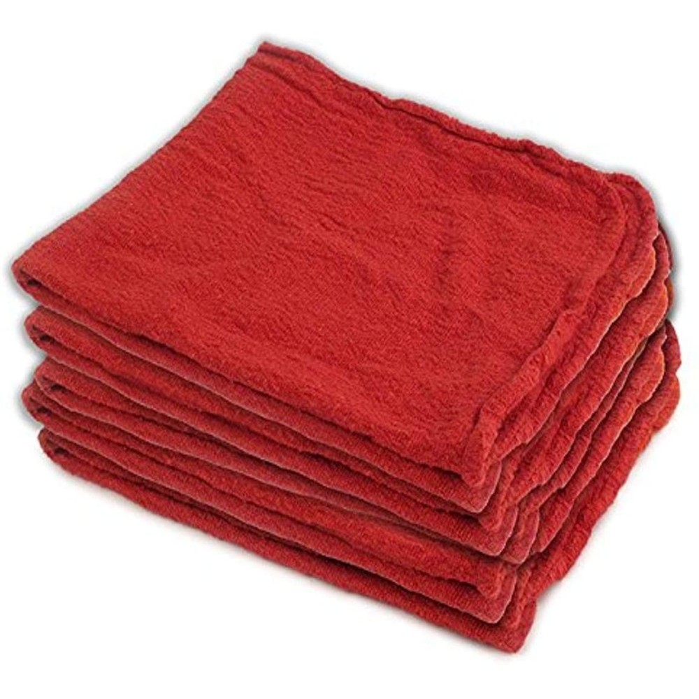 Buffalo Industries 13 x 14in Fully Hemmed Red Shop Towel 5pk Roll ...