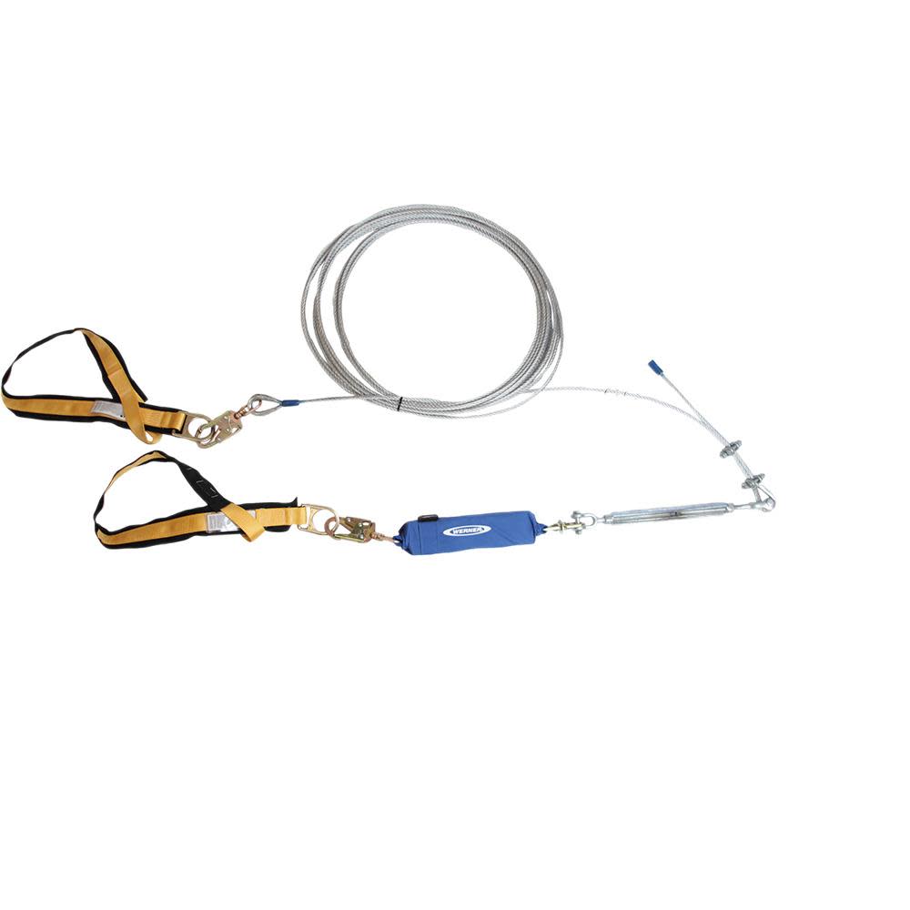 Werner 60 Ft. 2-Man Cable Horizontal Lifeline System Cross-Arm Strap ...
