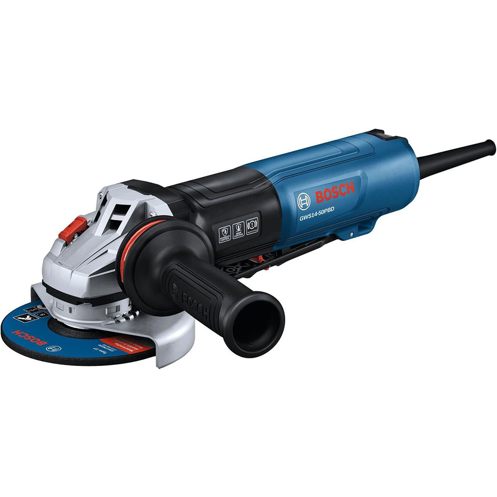 Bosch 5 Inch Angle Grinder with No Lock-On Paddle Switch & Brake GWS14 ...