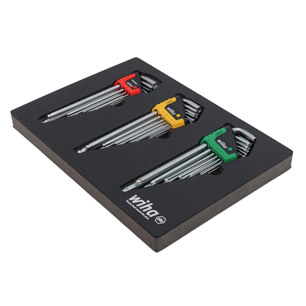 Wiha ErgoStar L-Key Tray Set - Hex Metric, Hex SAE, Torx, 35 Piece ...