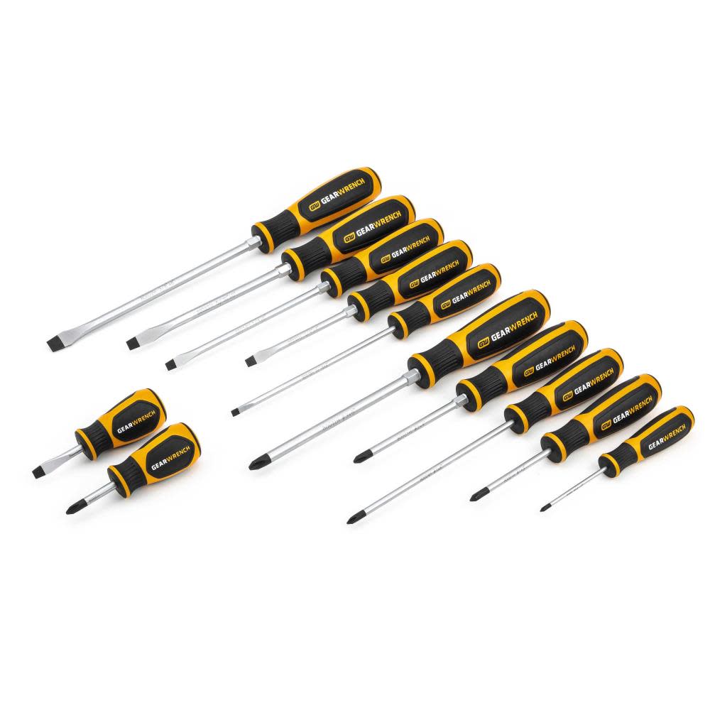 GEARWRENCH 12 Pc Phillips/Slotted Dual Material Screwdriver Set 80051H ...