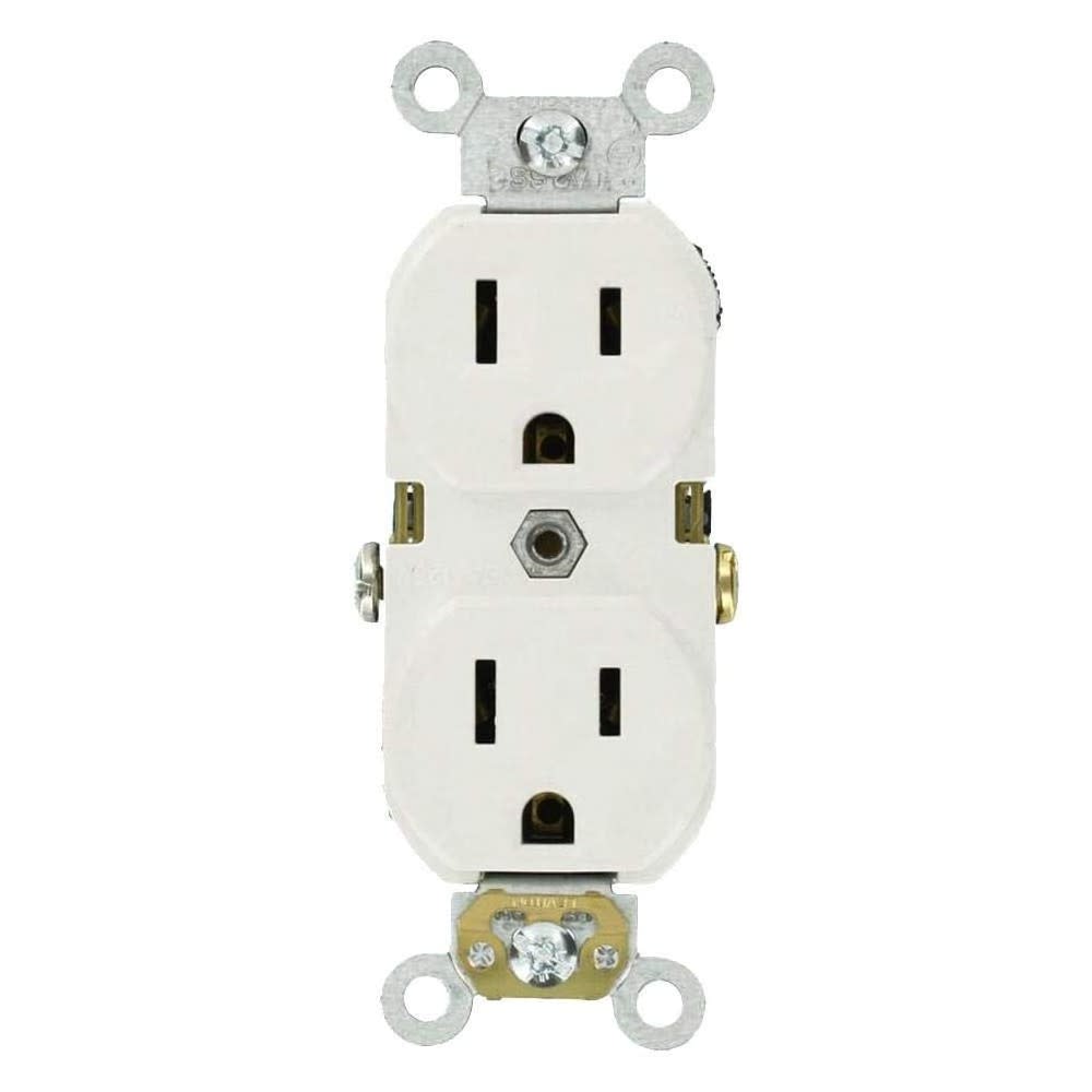 Leviton 15A 125V White Indented Face Duplex Receptacle Outlet 10pk ...