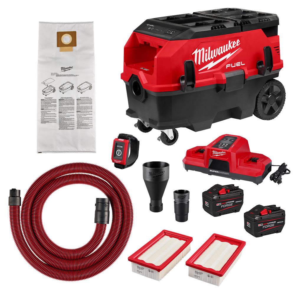Milwaukee M18 FUEL 9 Gallon Dual Battery Dust Extractor w/ PACKOUT ...