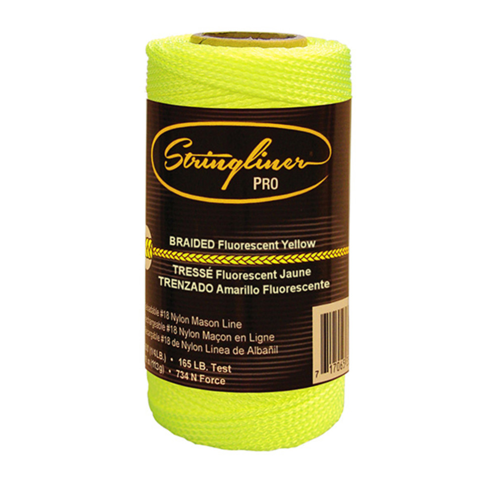 Stringliner 250 Ft. Braided Flo Yellow Mason's Line Roll 35165 - Acme Tools