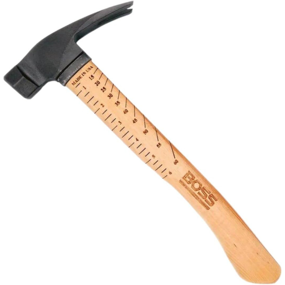 Boss Hammers 10oz Titanium Head Smooth Face Hammer with Hickory Handle ...