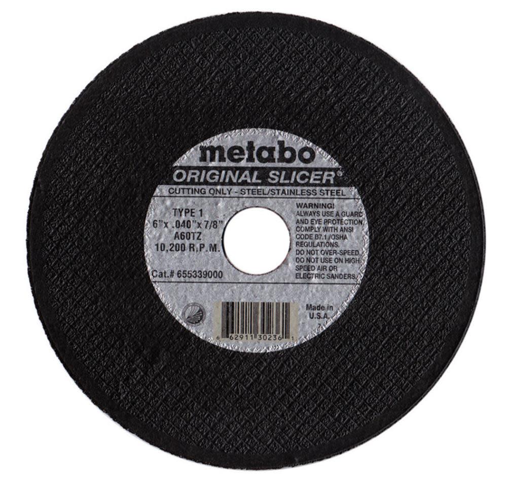Metabo 6In x 0.040In x 7/8In A60TZ Slicer Wheel 655339000 - Acme Tools