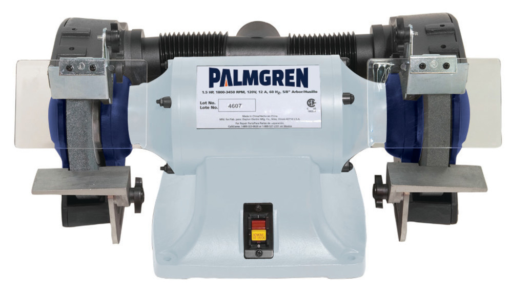 Palmgren 8 Inch 3 Phase Bench Grinder with Dust Collection 9682082 ...