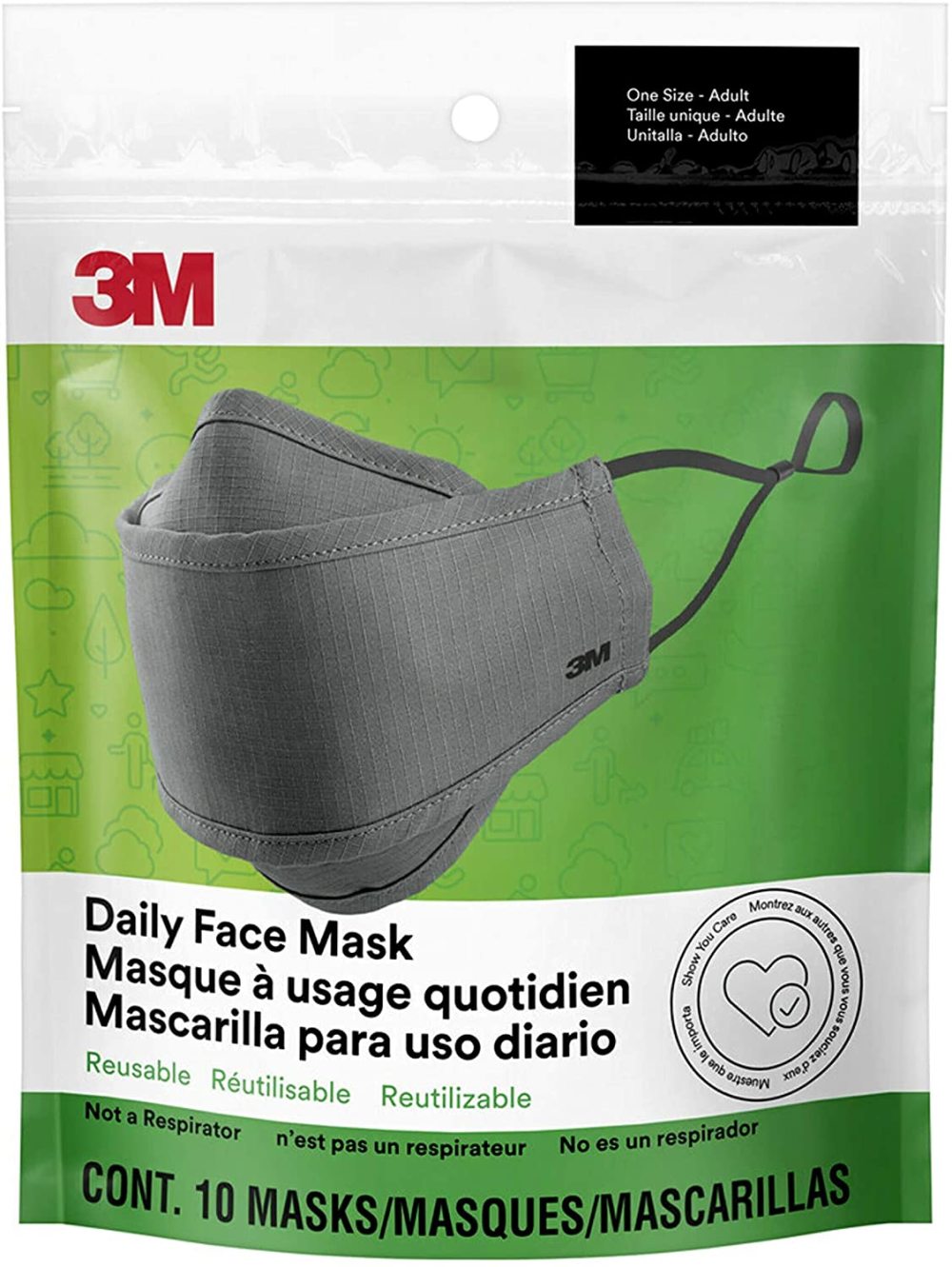 3M™ Daily Face Mask, Reusable, 5 Pack RFM100-5 from 3M - Acme Tools