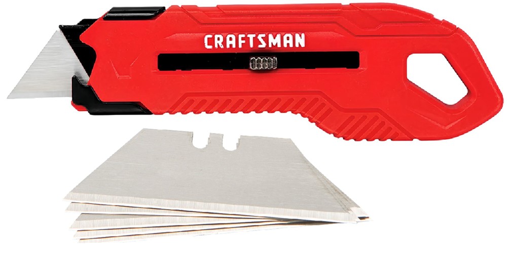 CRAFTSMAN Compact Retractable Utility Knife & 5 Pack Drywall Blades ...