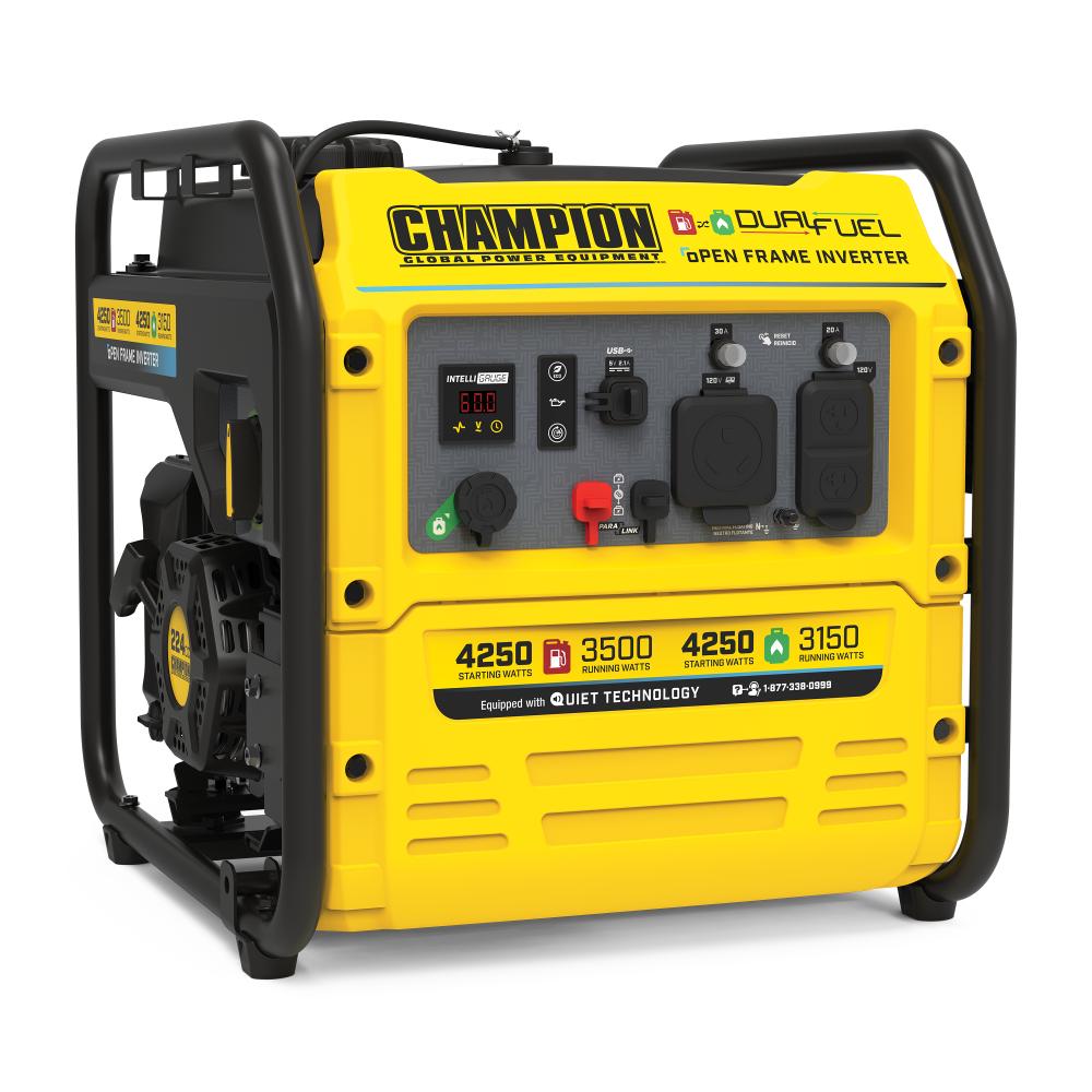 Champion Power Equipment Inverter Generator Dual Fuel 4250 Watt 200977 ...