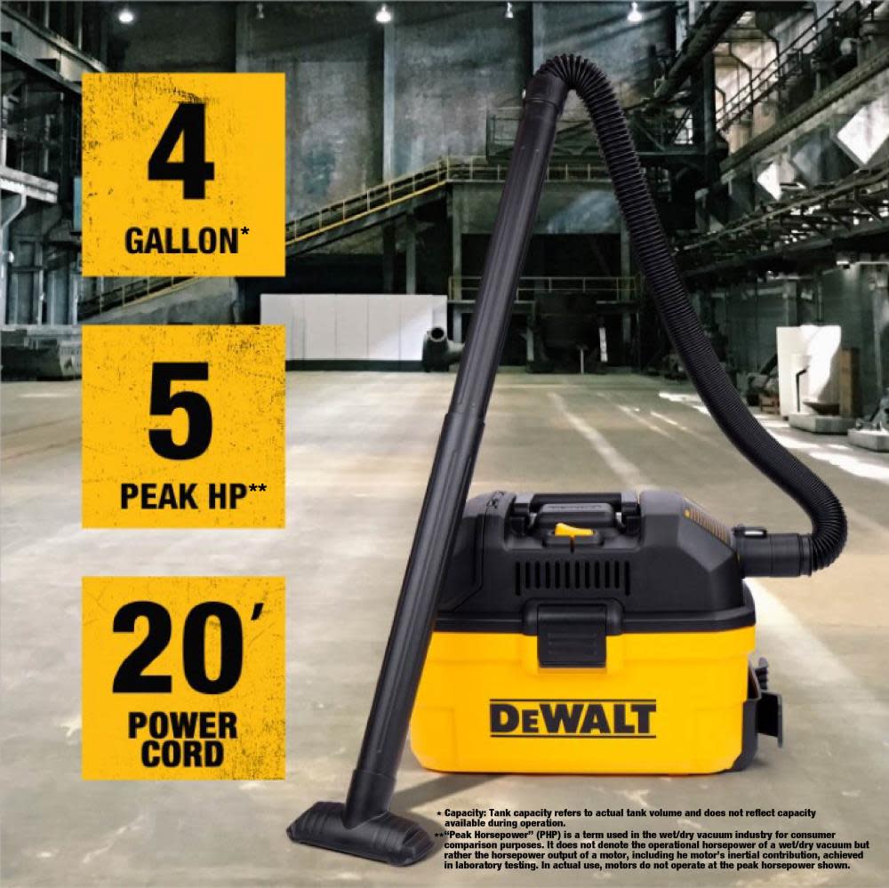 DEWALT Wet Dry Vacuum Portable Tool Box Design 4 Gallon DXV04T Acme Tools