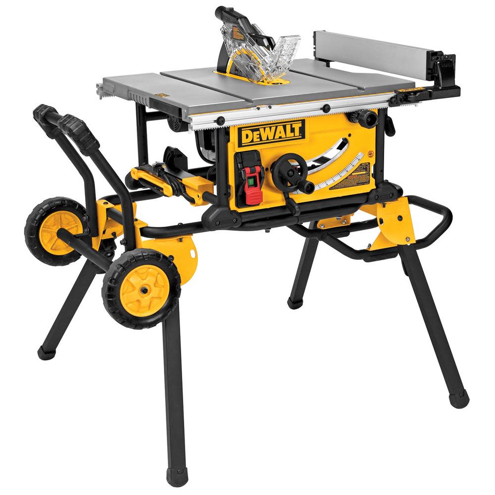 DEWALT 10in Jobsite Table Saw 32 1/2in Rip Capacity & Rolling Stand ...