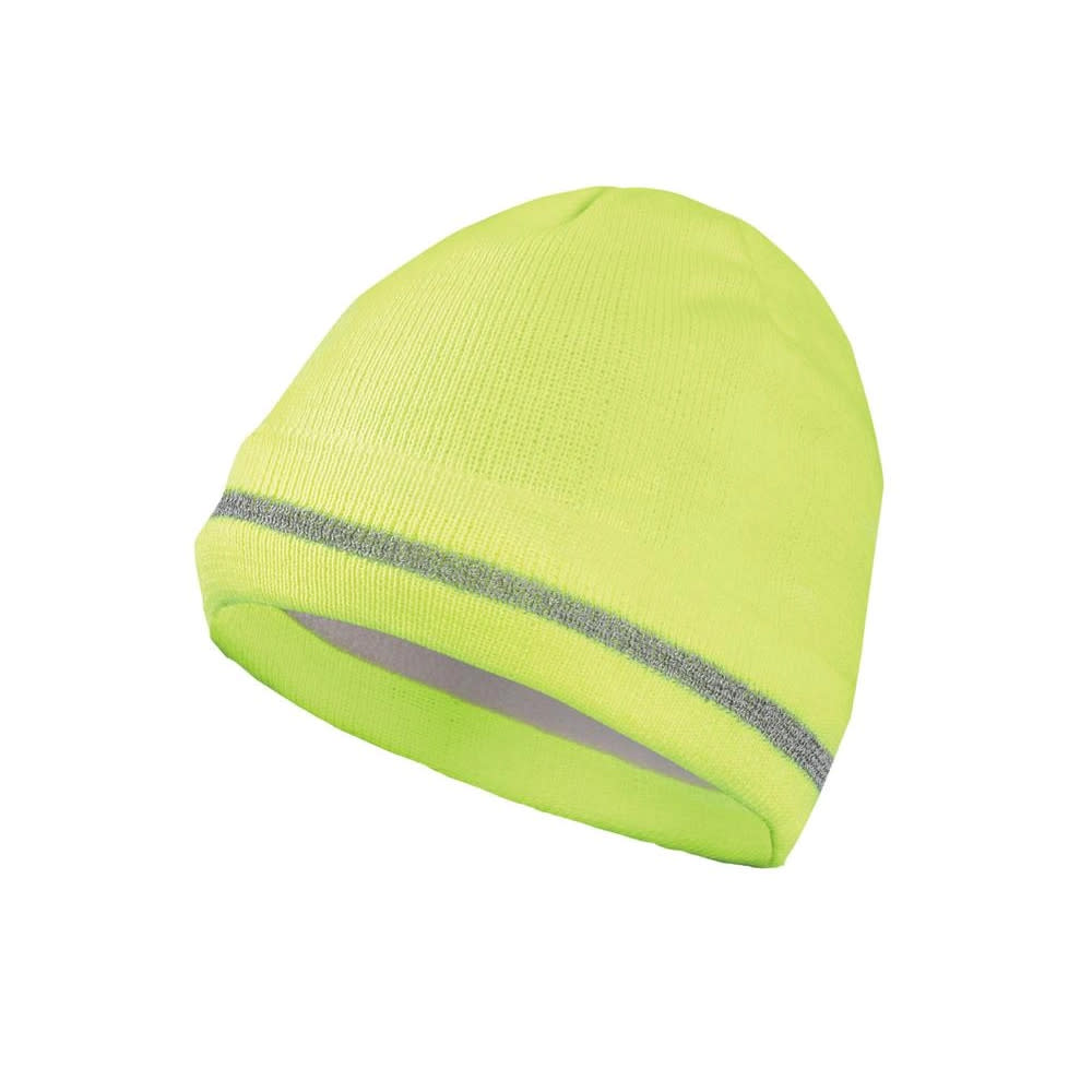 Occunomix Hi-Vis Yellow Hi-Viz Knit Cap with Polyester Lining One Size ...