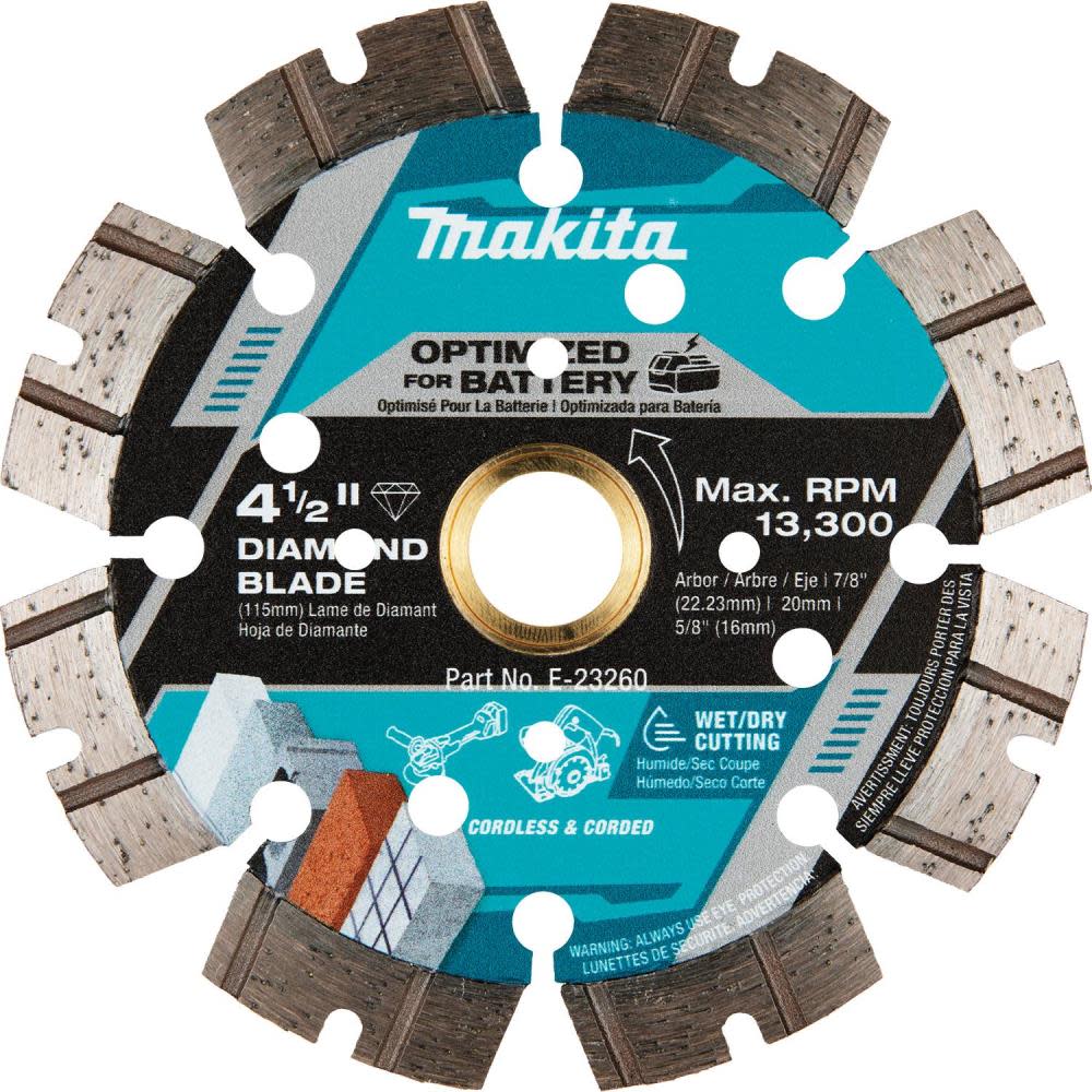 Makita 4-1/2 In. Concrete Thin Kerf Segmented Diamond Blade E-23260 ...