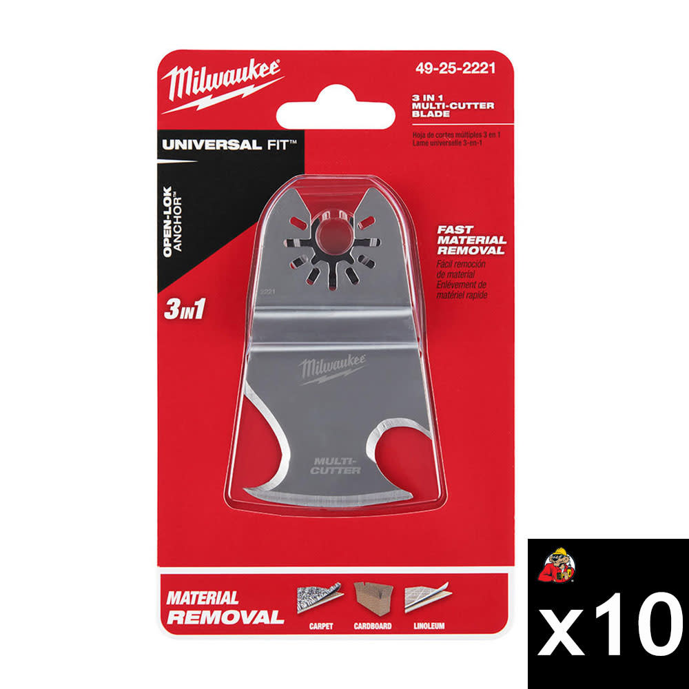 Milwaukee 2 Inch Steel 3-In-1 Multi-Cutter Scraper Blade Bundle, 10 ...