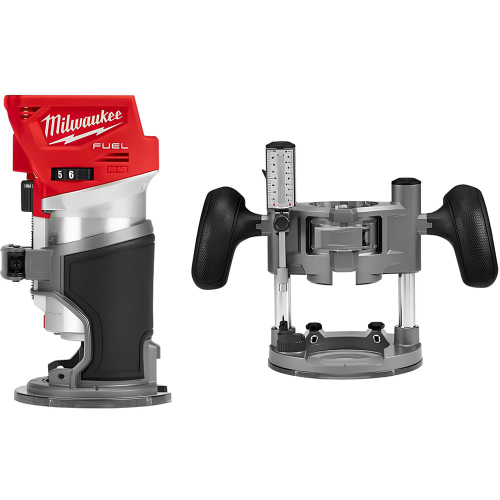 Milwaukee M18 FUEL Compact Router with Plunge Base (Bare Tool) 2723 ...