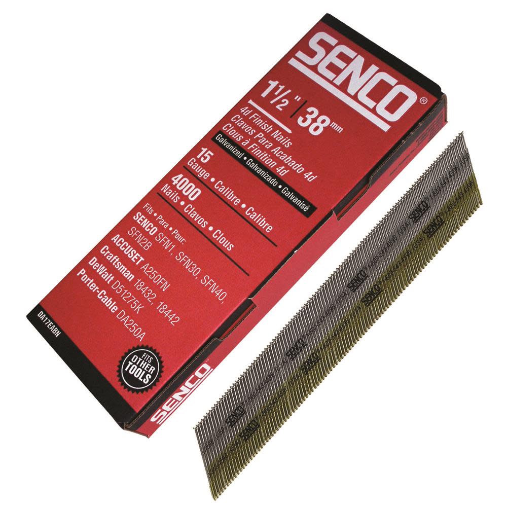 Senco 1-1/2 In. Box of 4000 15-Gauge Finish Nail Pack DA17EABN - Acme Tools