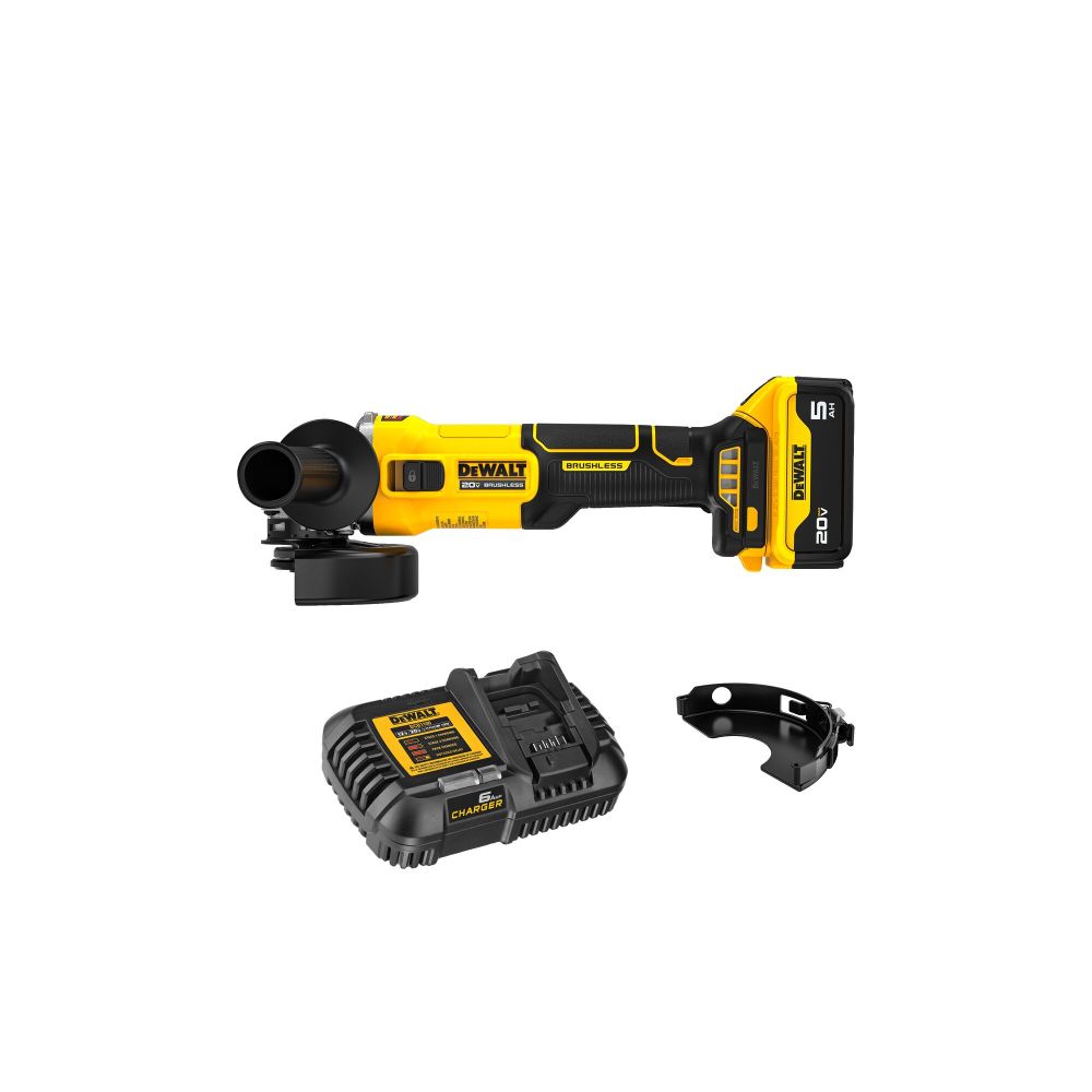 DEWALT 20V MAX 4 1/2 Inch Slide-Switch Grinder Kit DCG407P1 - Acme Tools